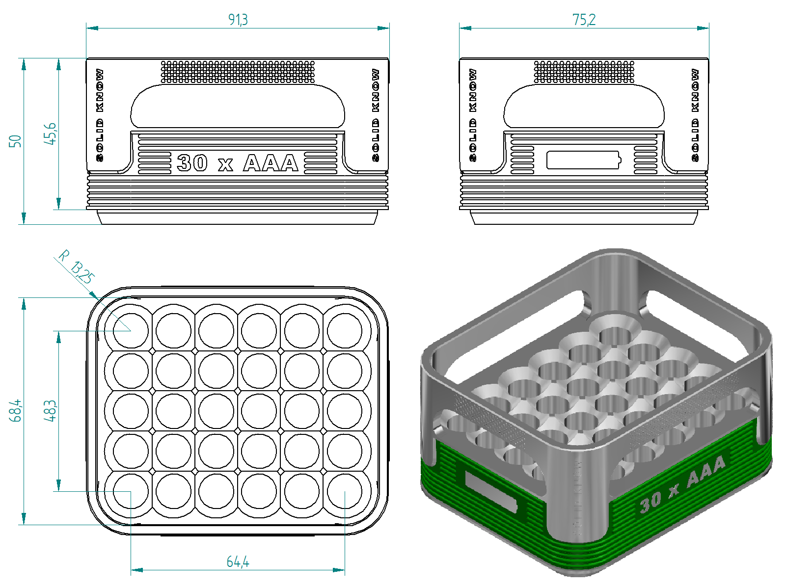 Battery box AAA Stackable (Veltins beer crate design) by SolidKnow ...