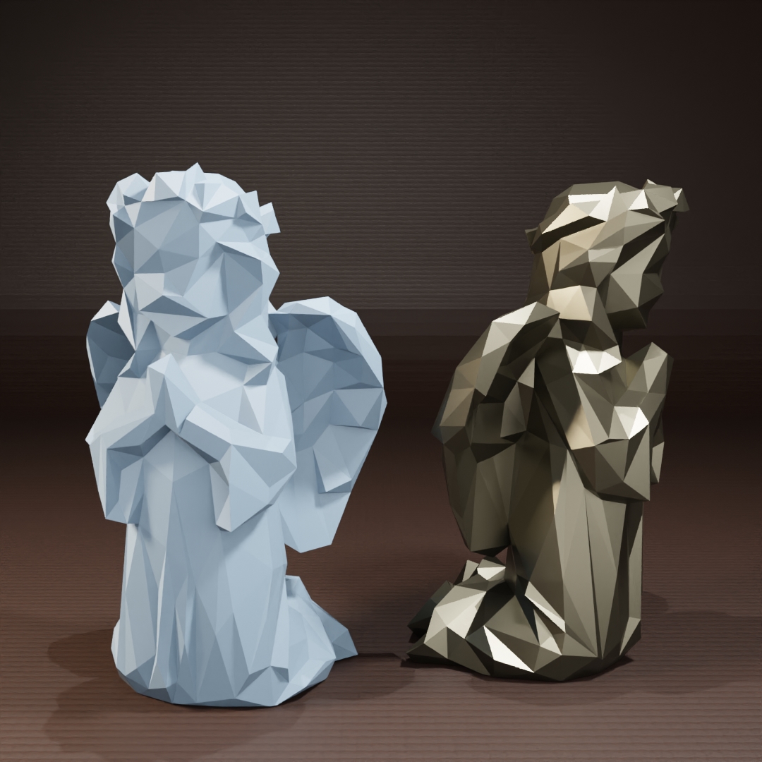 Low poly Angel on knees by Maker81 | Download free STL model ...