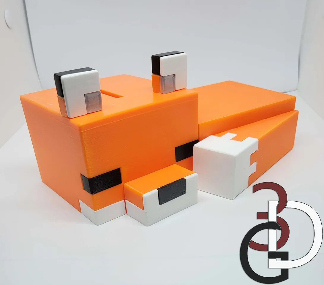 Minecraft Fox Piggy Bank par 3D Gene Designs Telechargez gratuitement un modele STL Printables