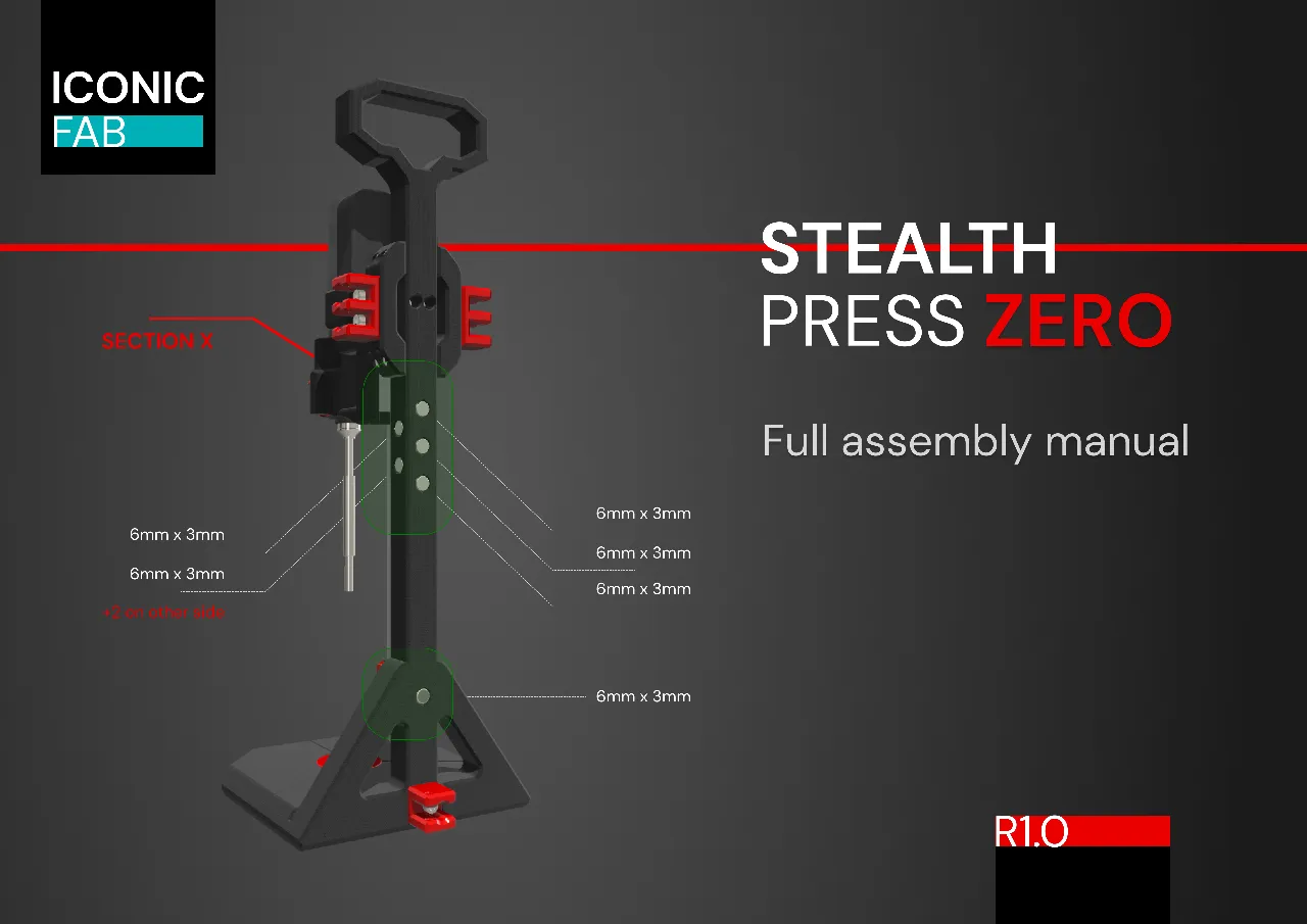 Full Assembly Manual for Stealth Press ZERO by Iconic FAB | Download free STL model | Printables.com