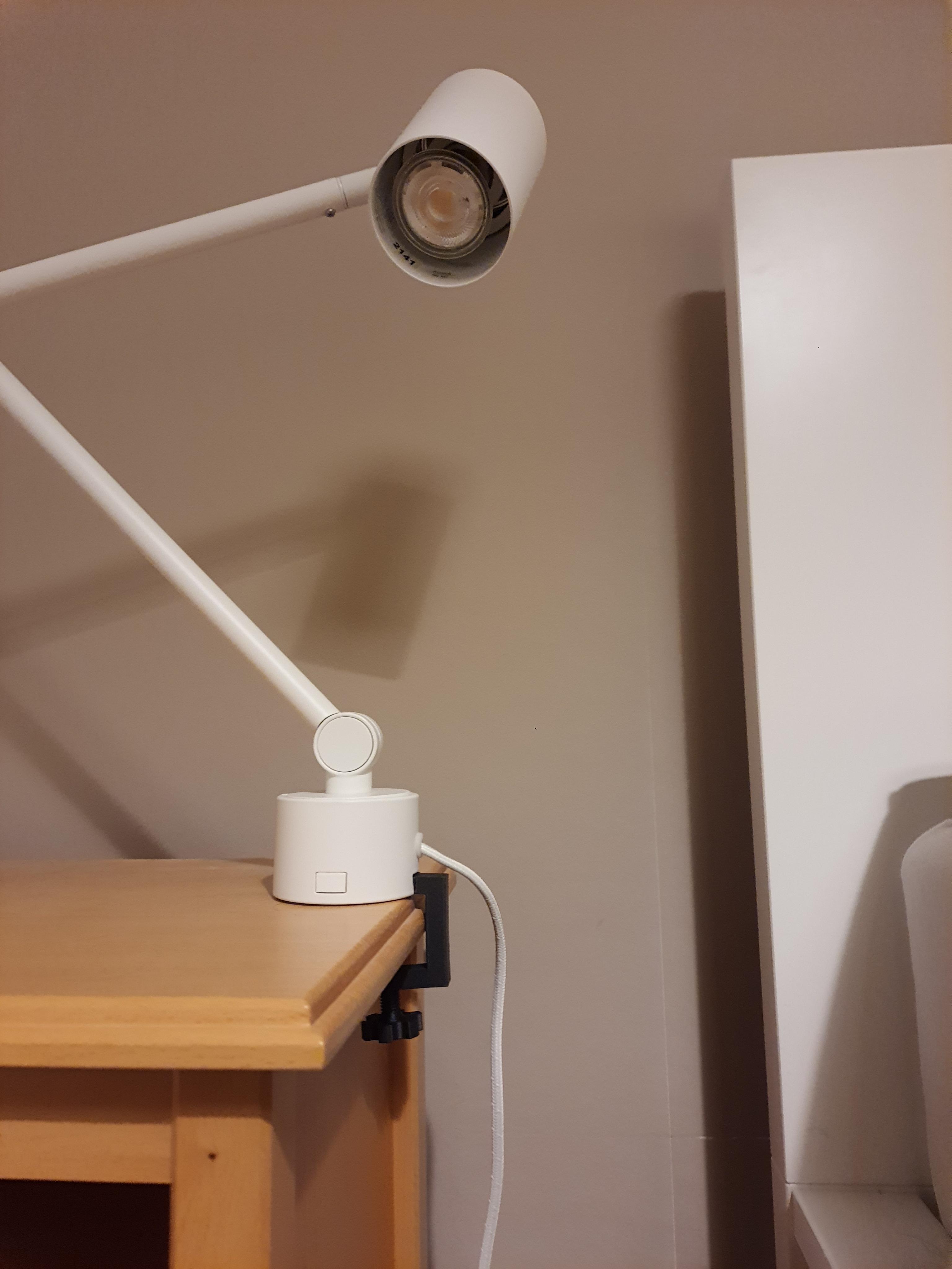 Ikea NYMÅNE work lamp clamp adapter by EtiT | Download free STL model ...
