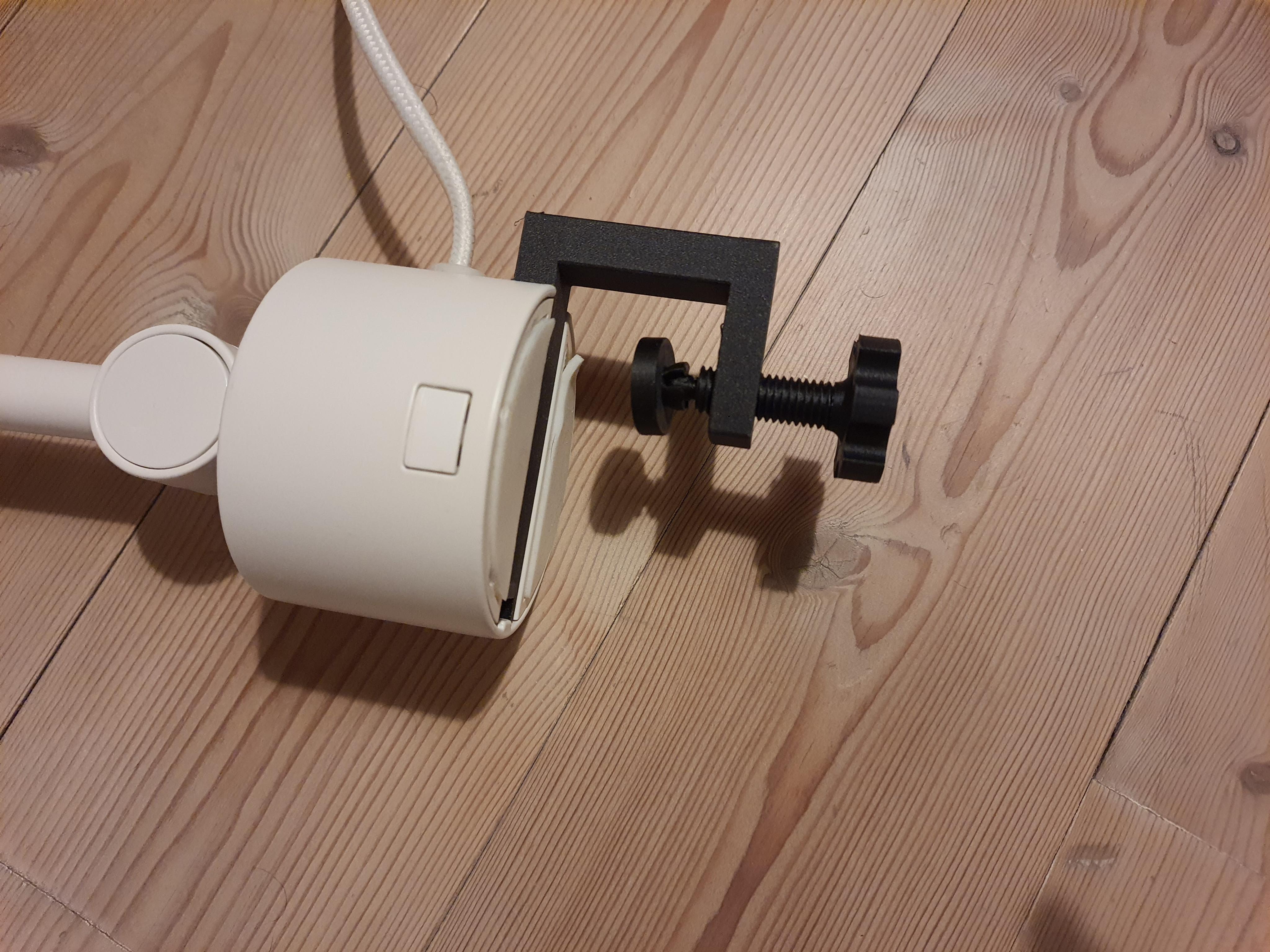 Ikea NYMÅNE work lamp clamp adapter by EtiT | Download free STL model ...