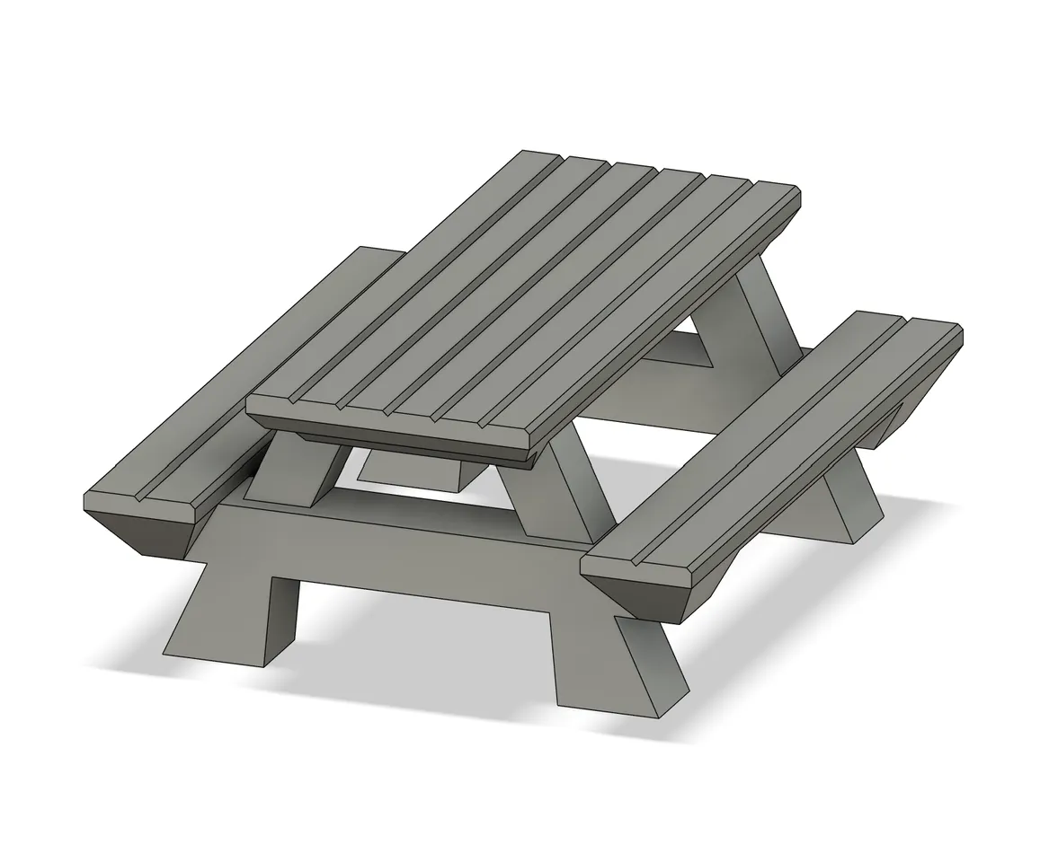 Picnic Table 1:64 Scale by Starstreak Designs | Download free STL model ...