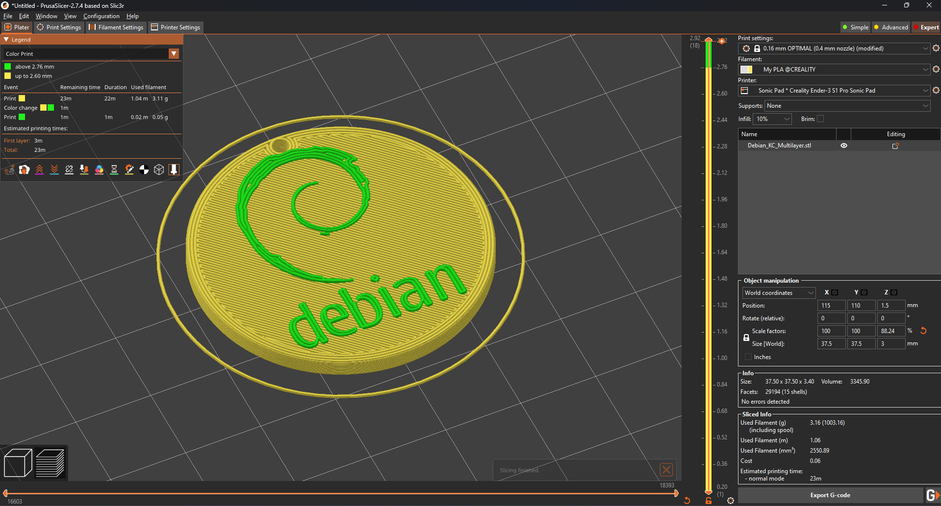 Debian distro logo key chain. by florinux | Download free STL model ...