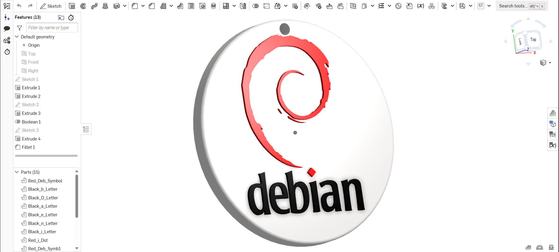 Debian distro logo key chain. by florinux | Download free STL model ...