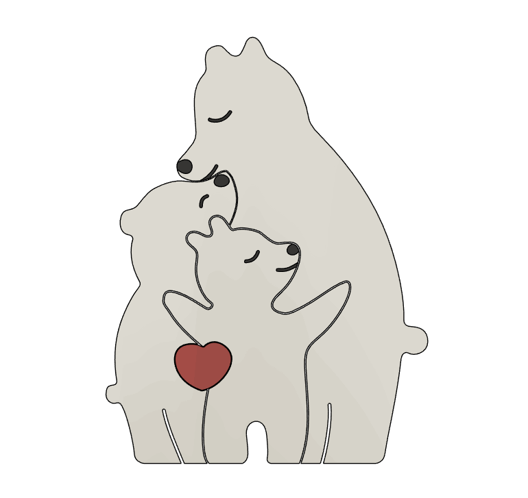 3 Cuddling Bears by DickF | Download free STL model | Printables.com