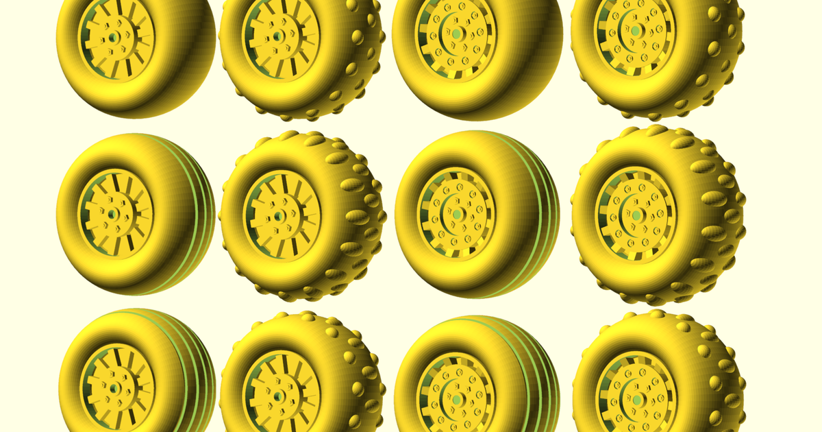 Orks wheels for 28mm scale vehicles (.scad files included) par endoril ...