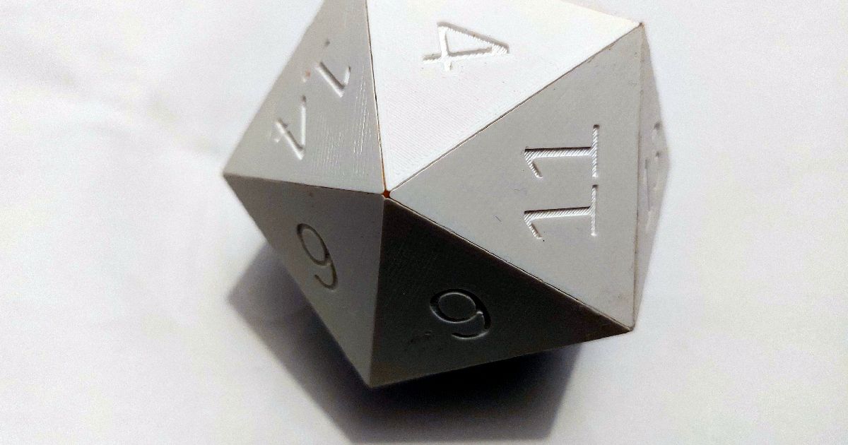 Huge Parametric D20 die (.scad included) par endoril | Téléchargez ...