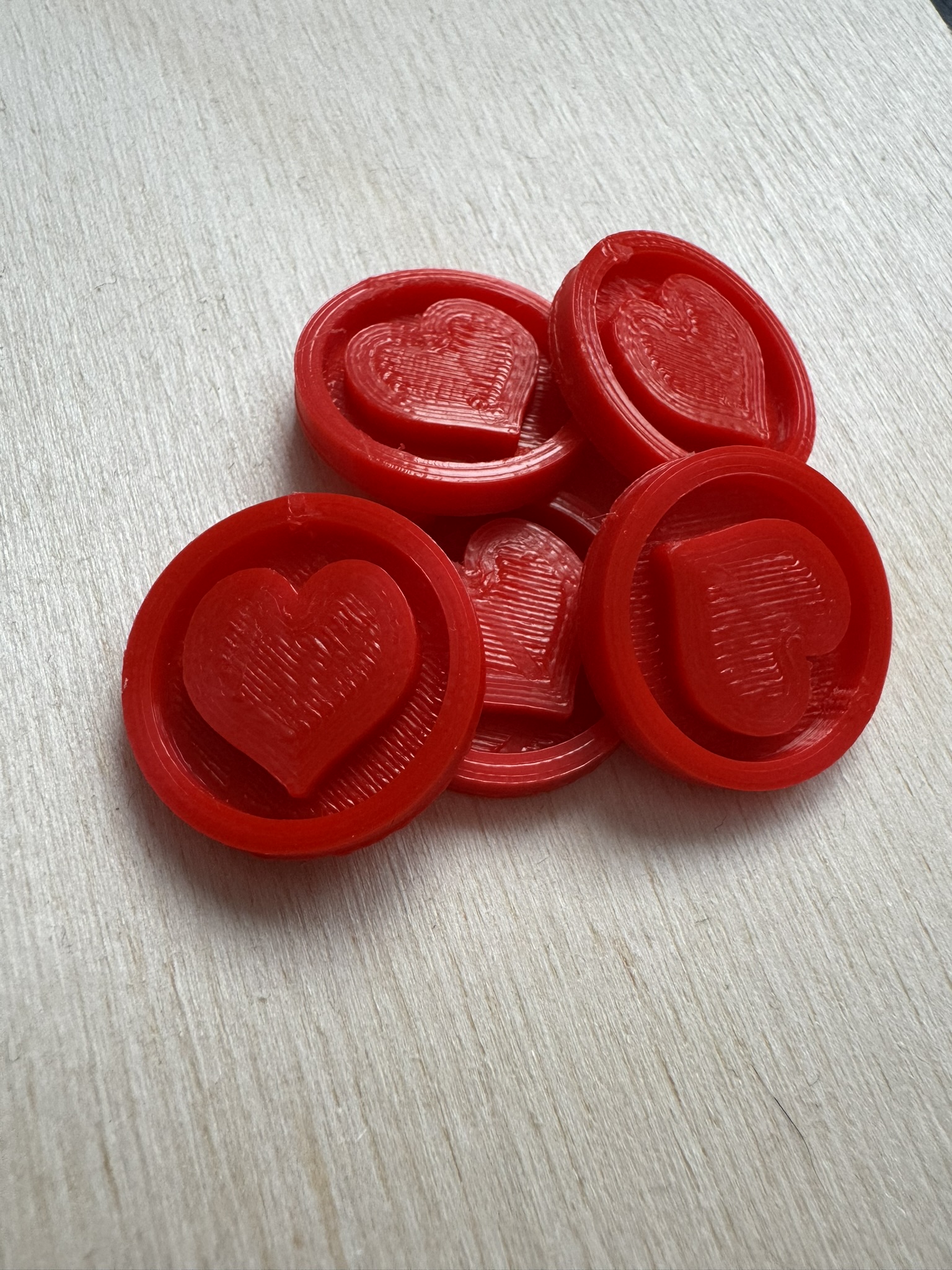 Board Game Coin - Heart by Kazy | Download free STL model | Printables.com