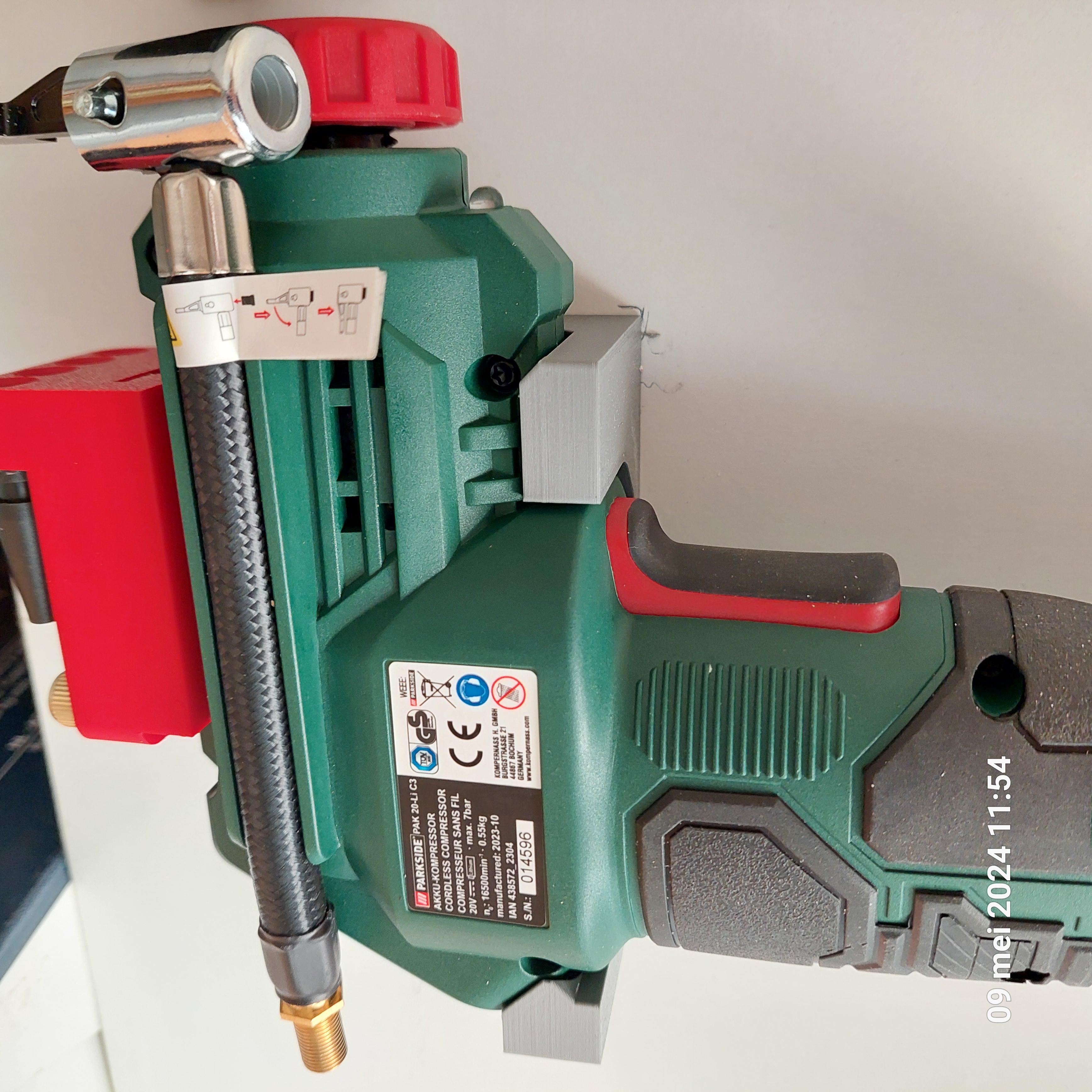 Accessories & wall tool holder for Parkside compressor PAK 20_LI-C3 by ...