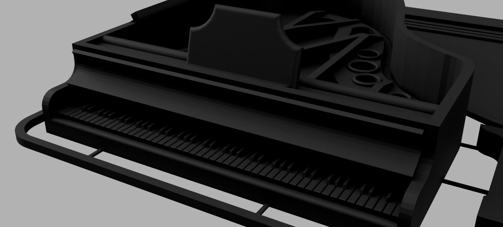 Grand Piano Kit Card (1:24) with chair (open or closed possible!) by ...