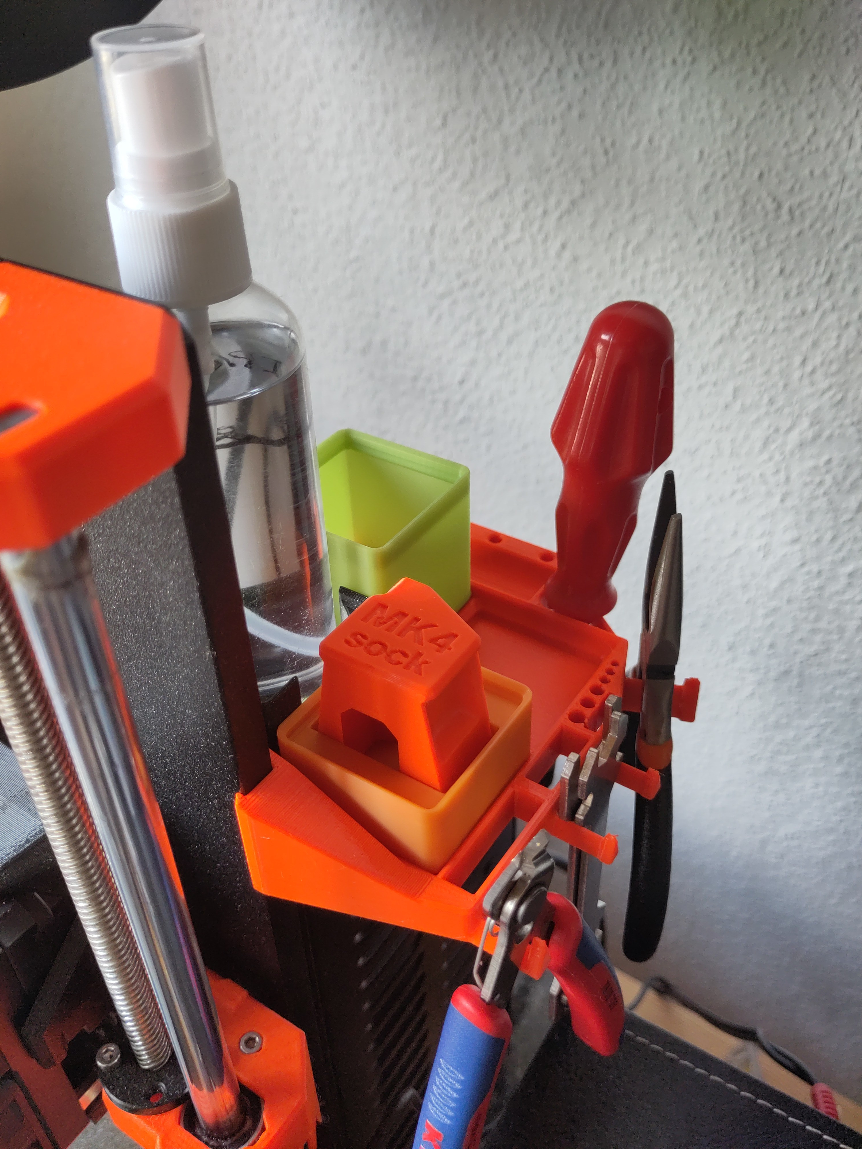 Gridfinity bin for Prusa MK4 with silicone sock nozzle replacement tool ...