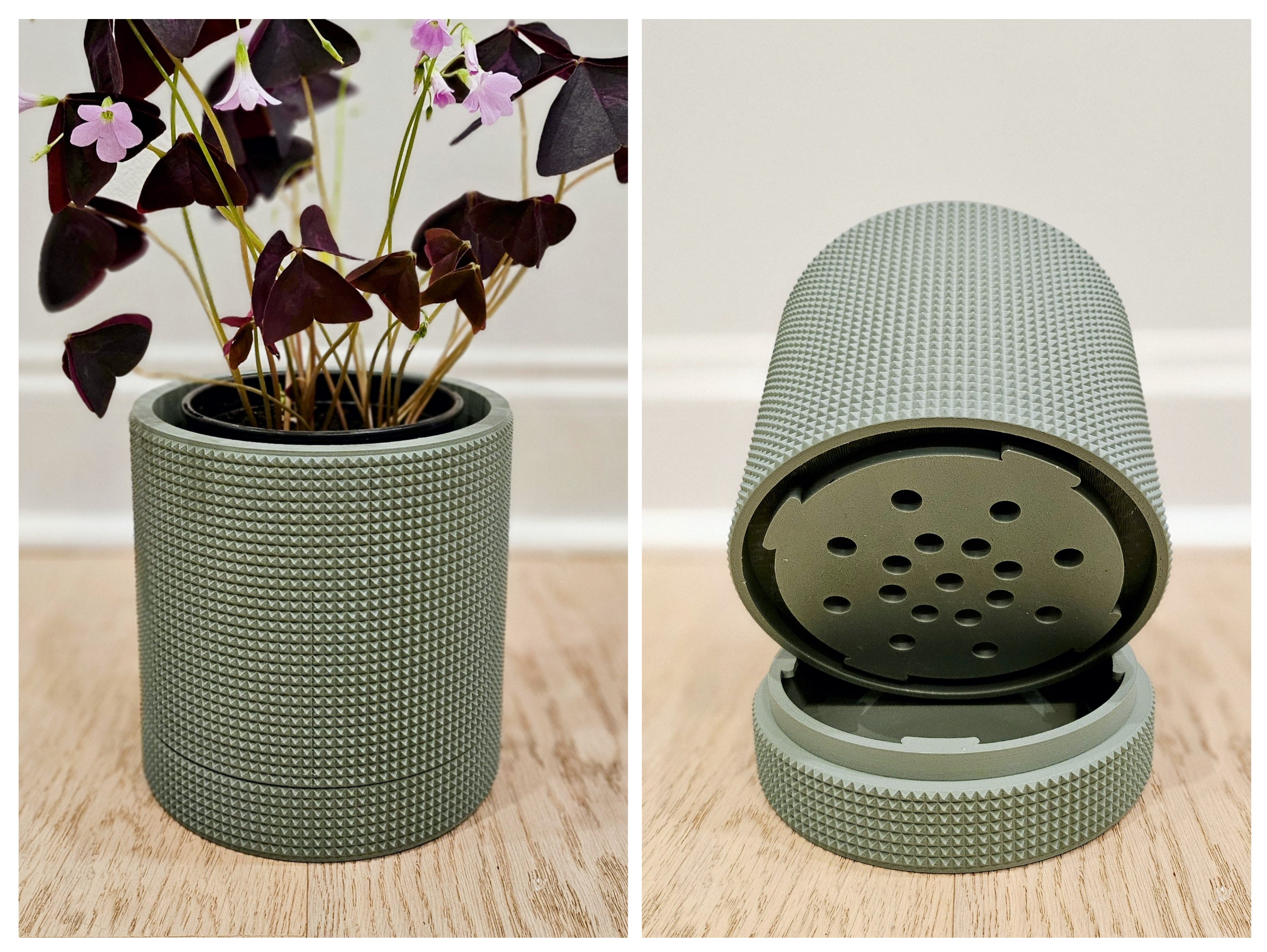 Studded Planter with Hidden Drip Tray by Em Mag | Printables Store