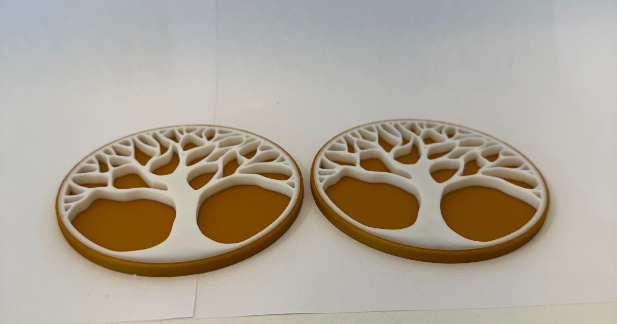 Tree Silhouette Coaster - AMS - Modern- Multicolor by Fin3dPrinting ...
