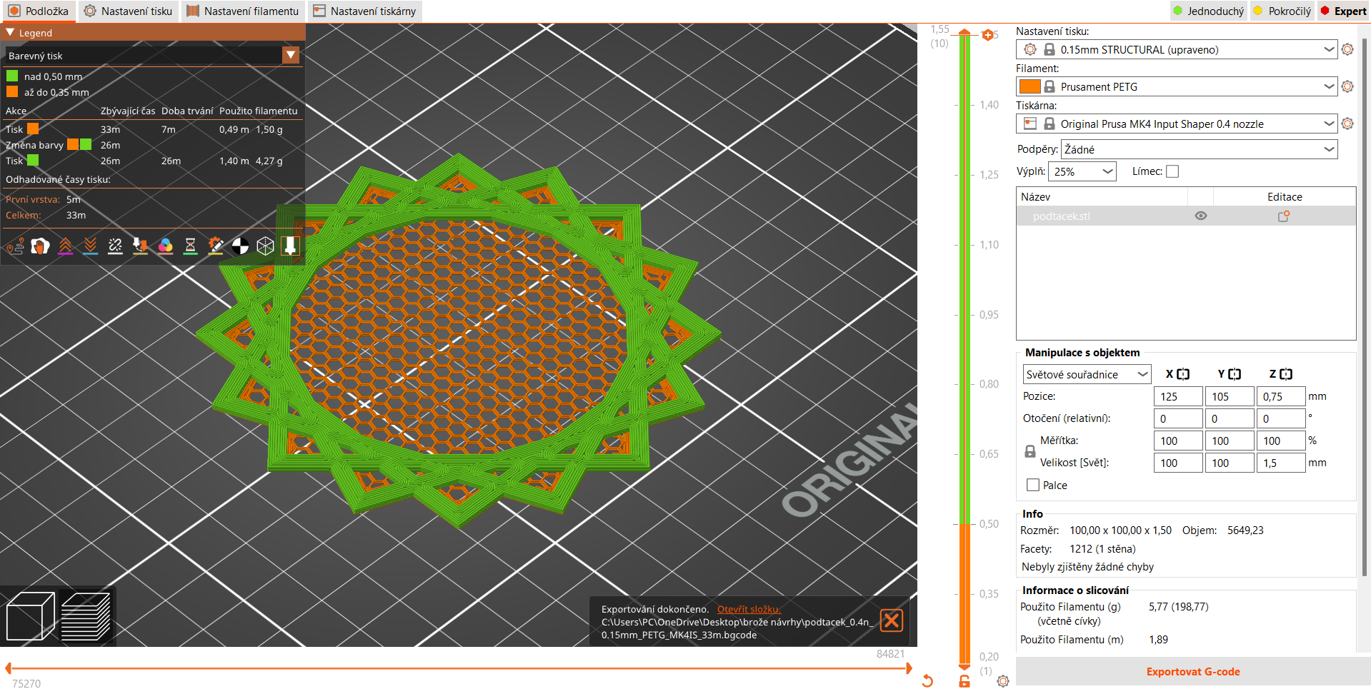 Simple coaster by Nina Máčová | Download free STL model | Printables.com