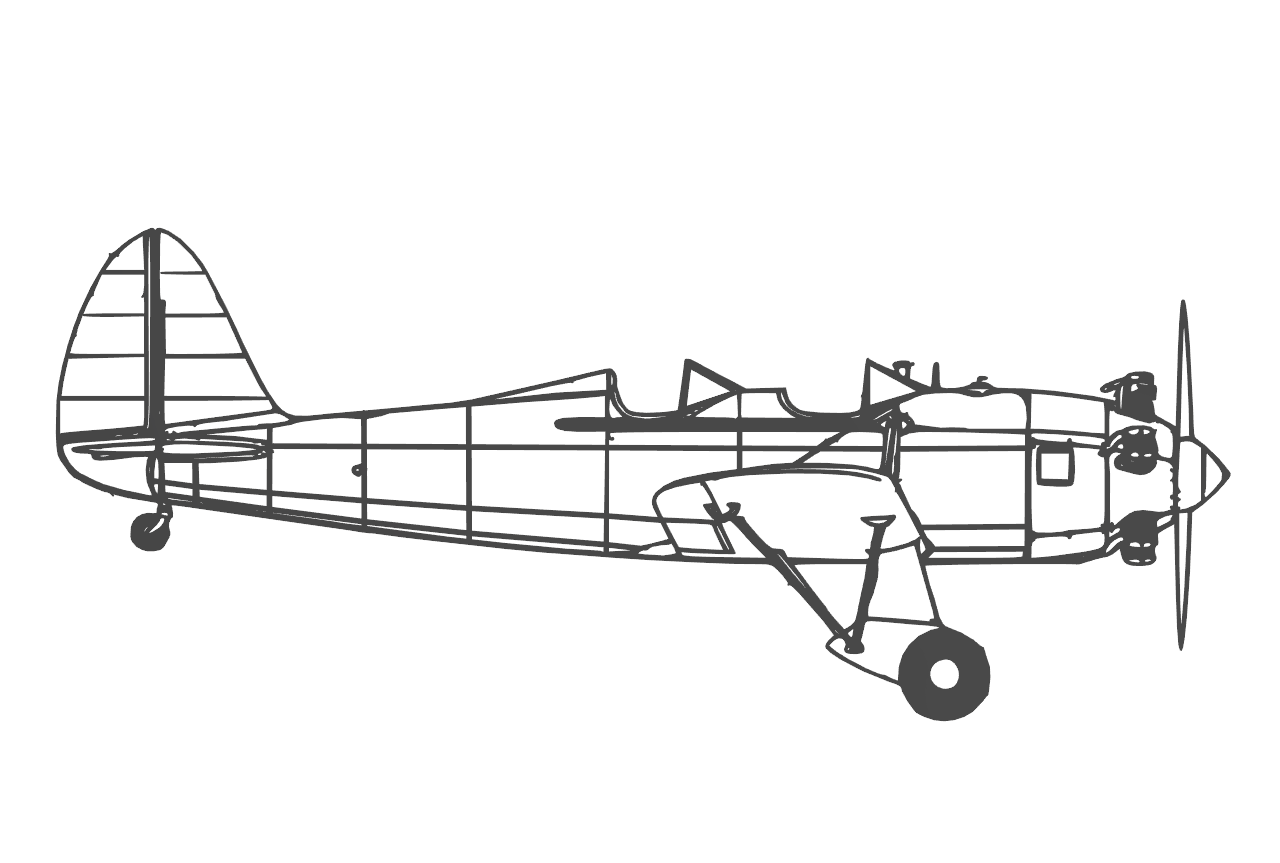 Ryan PT-22 Recruit WWII Trainer 2D Line Art by Fight to Fly Designs ...