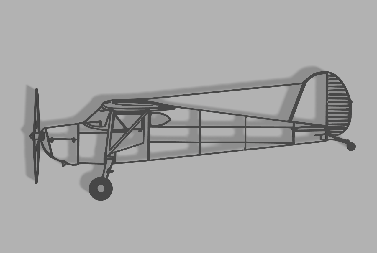 Cessna 140 2D Line Art, Home or Office Decor by Fight to Fly Designs ...