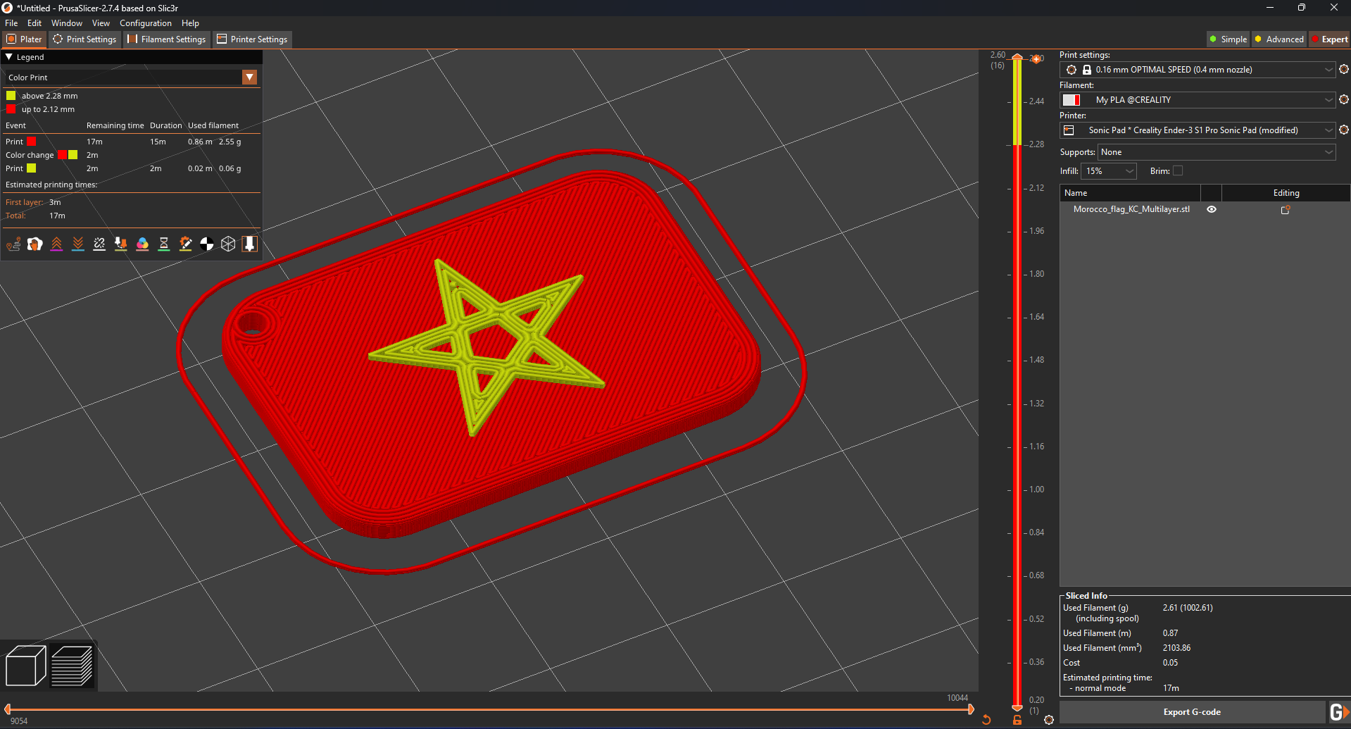 Morocco flag key chain. by florinux | Download free STL model ...