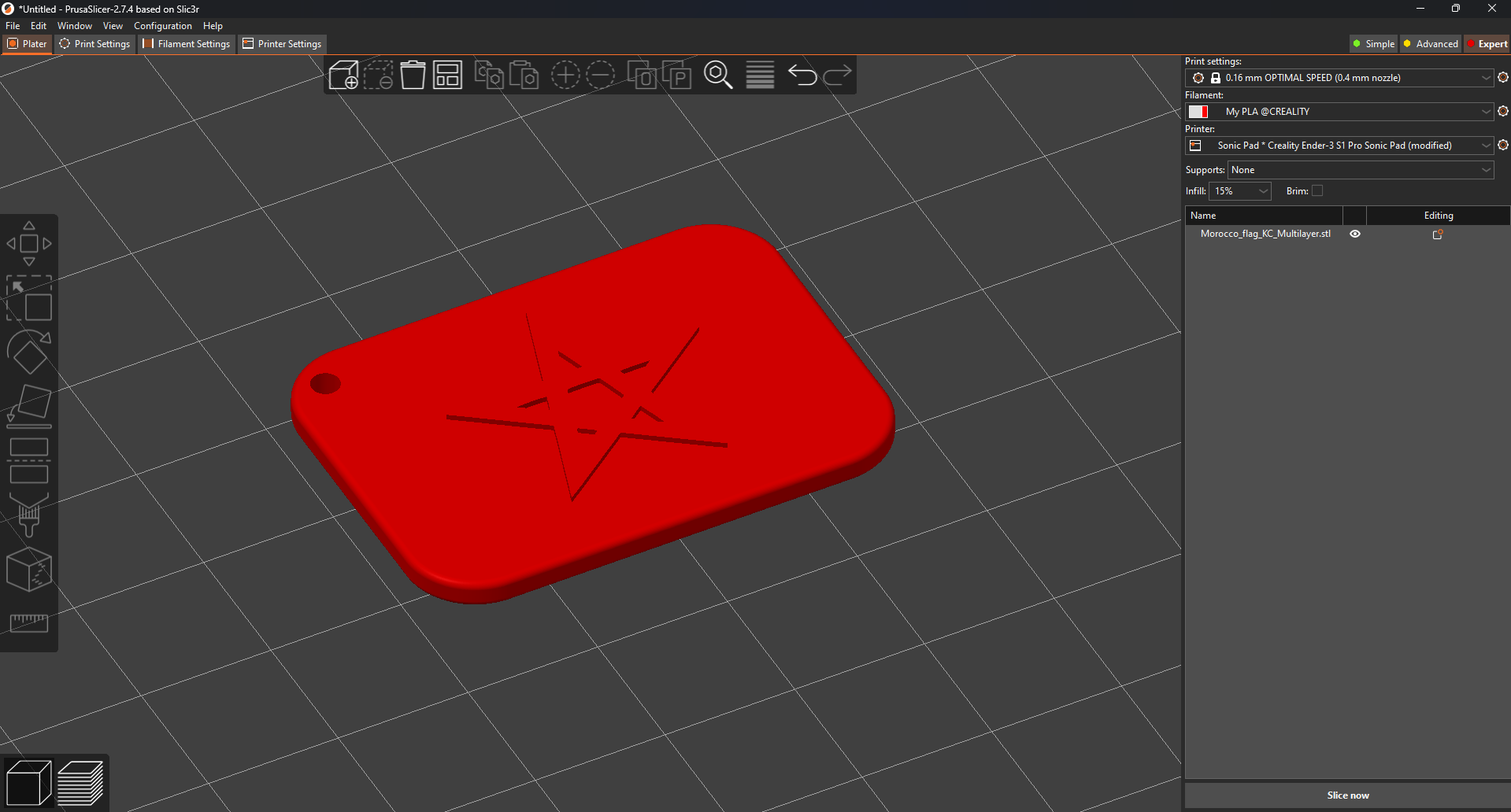 Morocco flag key chain. by florinux | Download free STL model ...