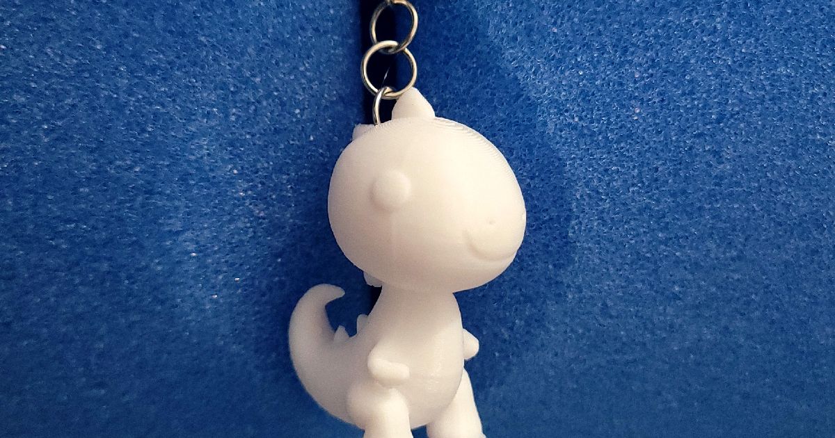 Cute Dino Keychain by Mik3D | Download free STL model | Printables.com