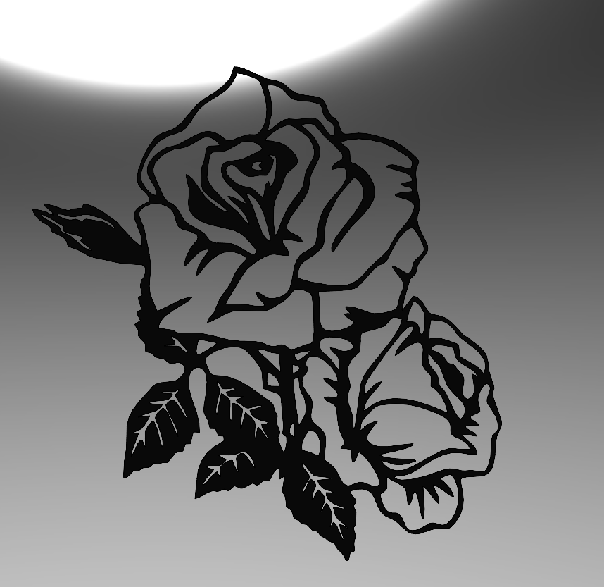 line art rose, wall art rose, 2d art rose, rose decor, rose decoration ...