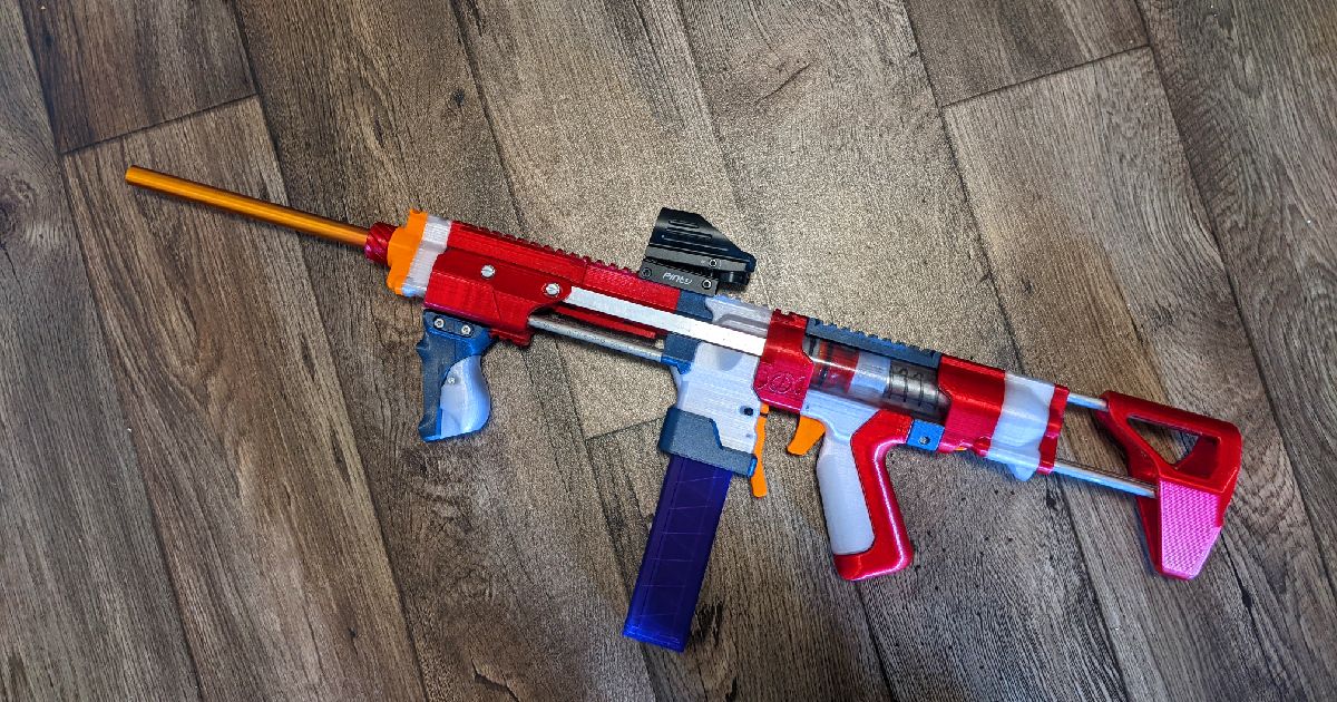 Pump Skewer (v2) - Nerf Blaster Homemade by Sillybutts | Download free STL model | Printables.com