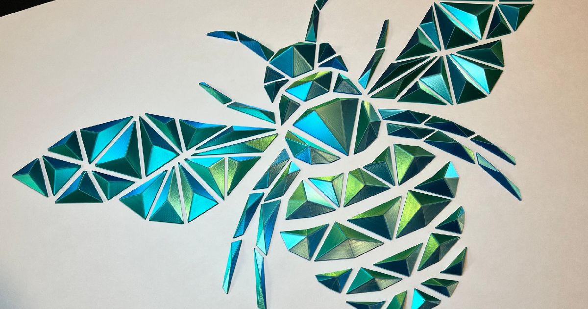 Geometric Bee Wall Art by DurcoDuck | Download free STL model ...