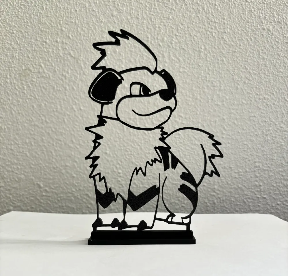 Growlithe Pokemon line art by 3DPrintastica | Download free STL model ...