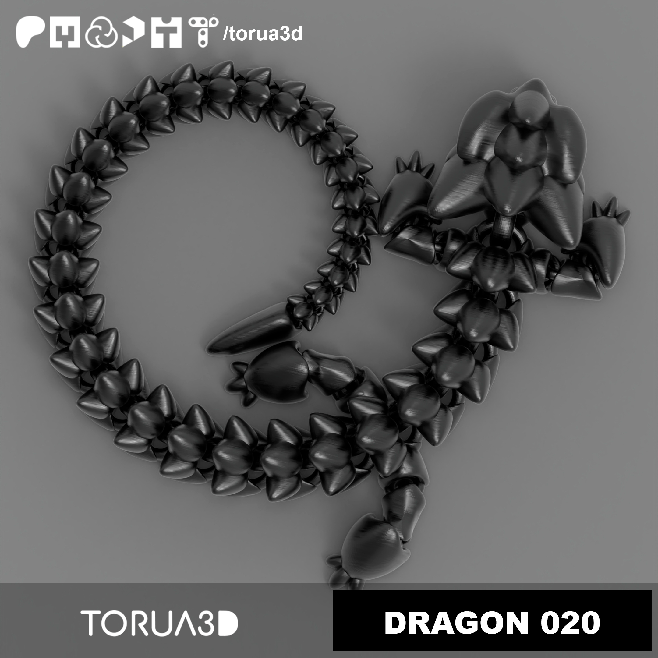 Articulated Dragon 020 by Torua3D | Printables Store