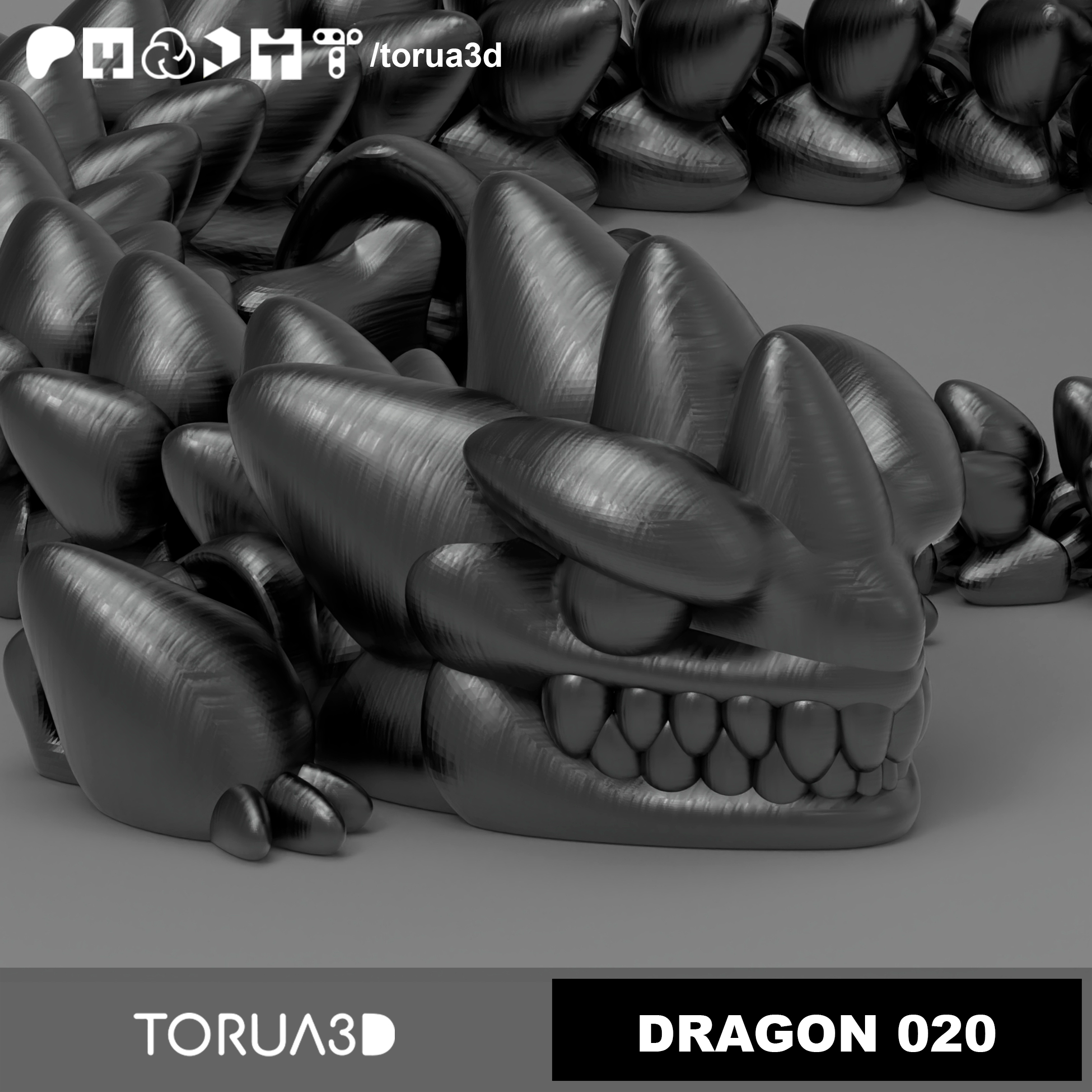 Articulated Dragon 020 by Torua3D | Printables Store
