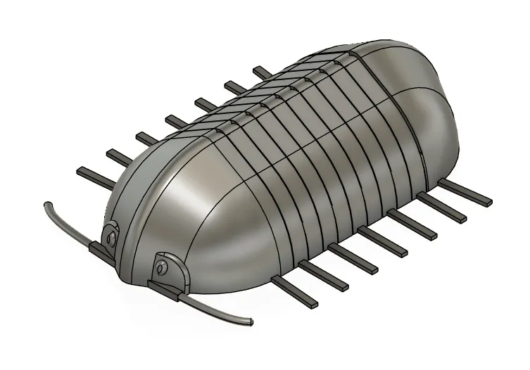 Compliant print-in-place Isopod / woodlouse / roly-poly toy by ...