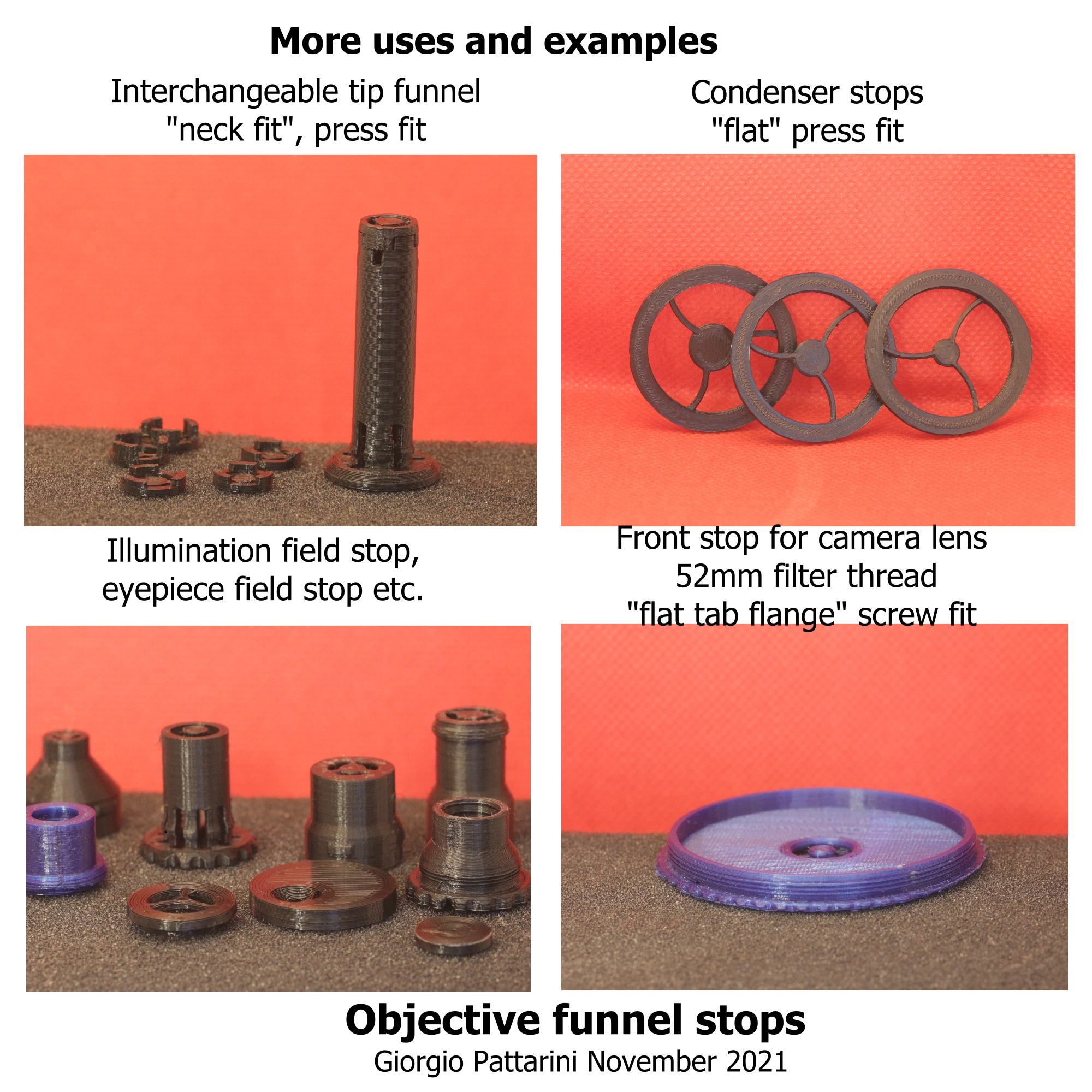 Microscope objective Funnel stops - fits (almost) any model von patta ...