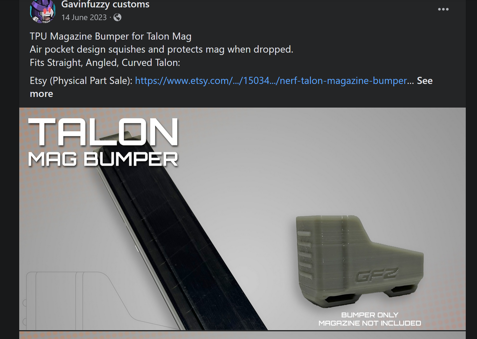 Slim Angled Talon Mag Bumper (GFZ Remix) by Jo EL | Download free STL ...