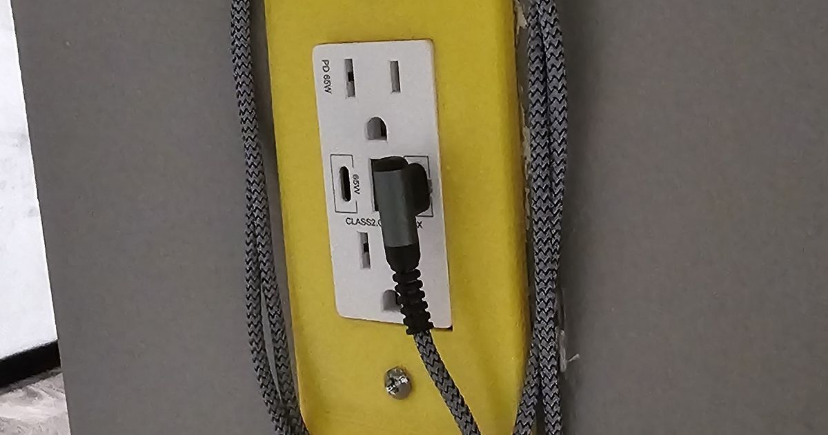 Outlet cover with cable wrap for rectangular outlets by brehard ...