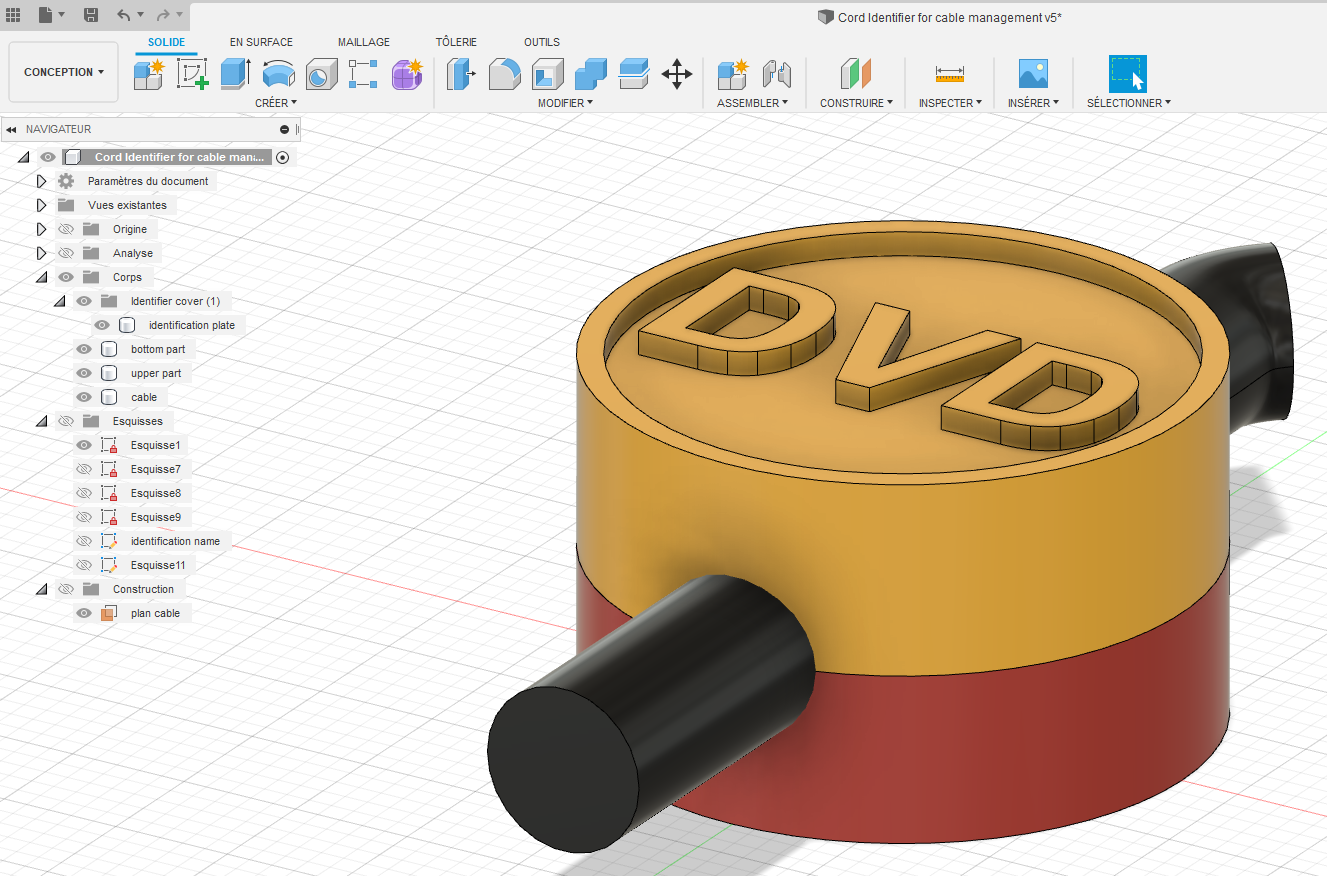 Cord identifier for cable management by nours | Download free STL model ...