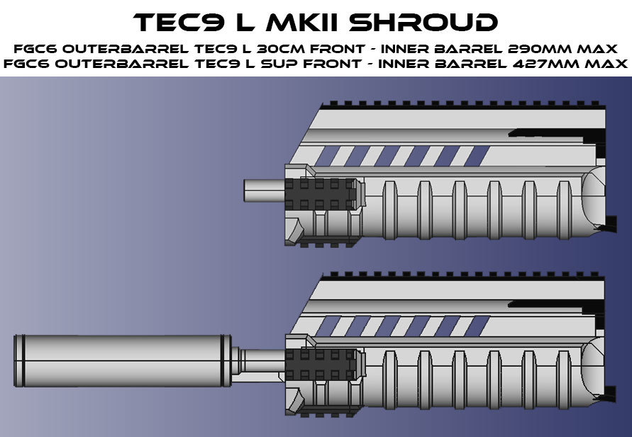 FGC-6 S AF H: TEC9 M and L MKII MKIISD outer barrel and suppressor set ...