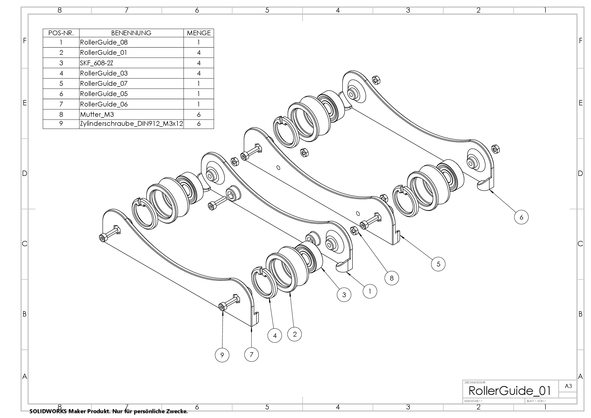 TWIN ROLLER GUIDE by ineichen | Download free STL model | Printables.com