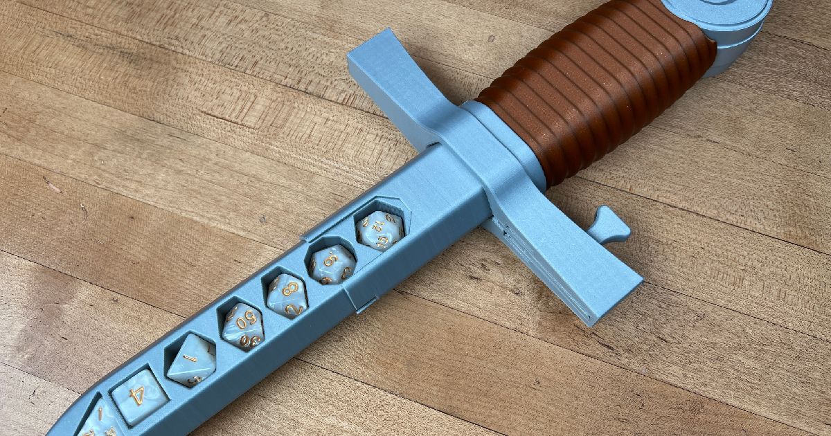 Multi-Part Collapsing Dice Dagger by 3D Printing World | Printables Store