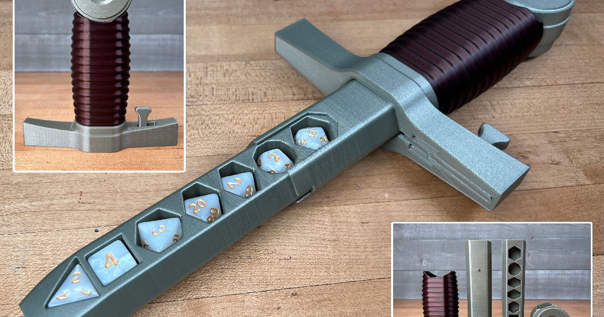 Multi-Part Collapsing Dice Dagger by 3D Printing World | Printables Store