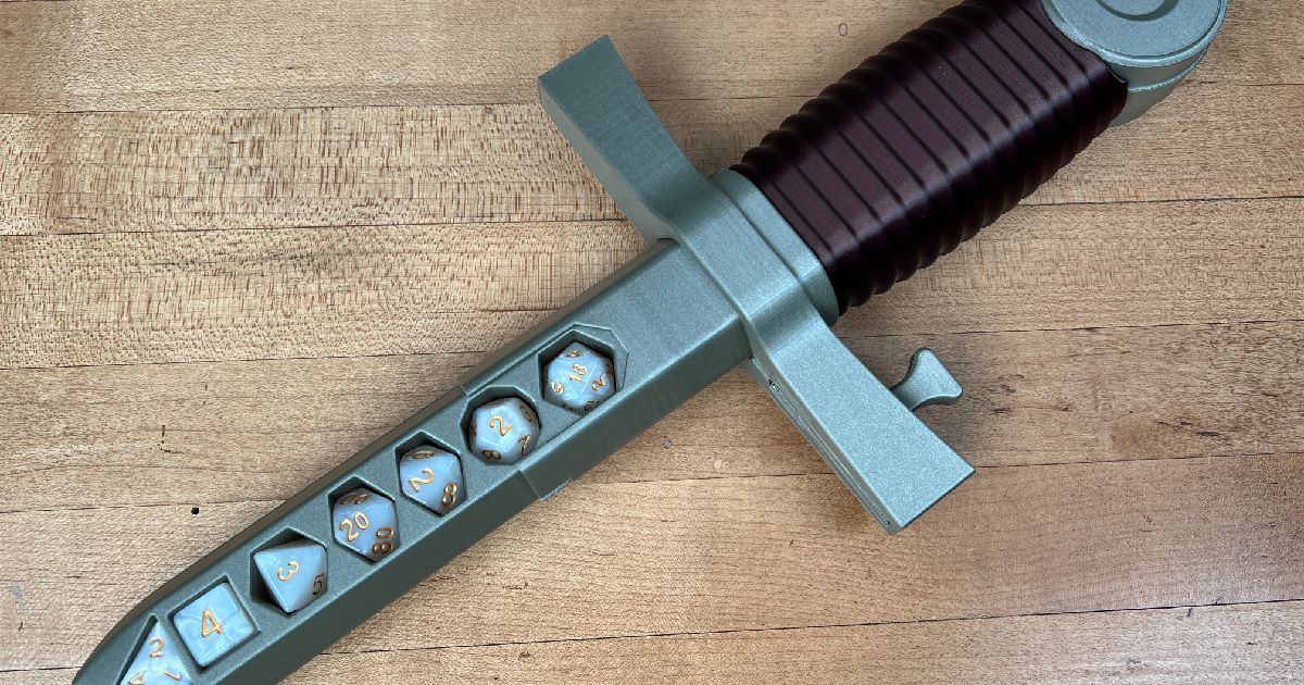 Multi-Color Collapsing Dice Dagger by 3D Printing World | Printables Store
