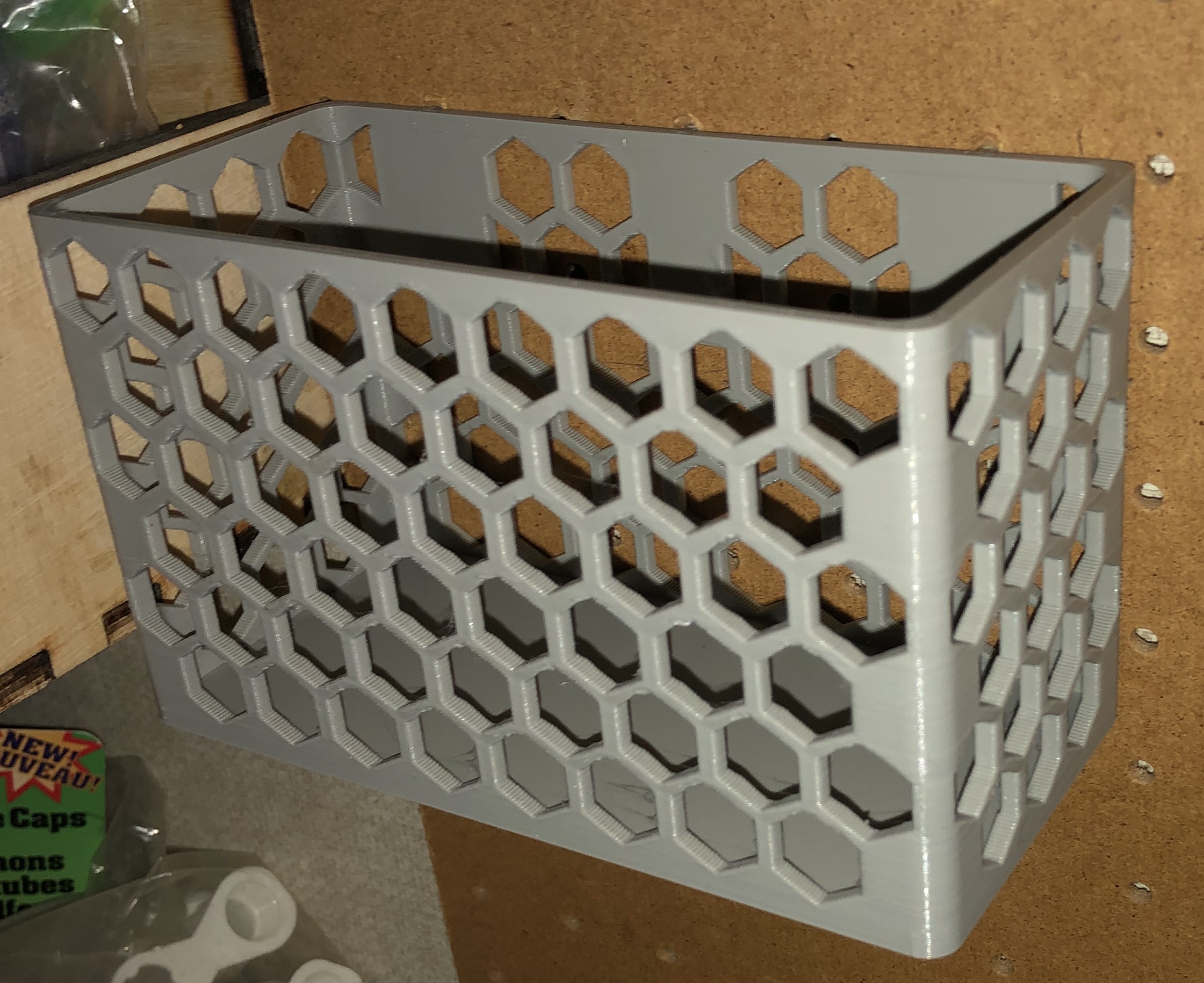 Pegboard Basket, Large - 1/8" holes x 1" spacing by Fusilier | Download ...