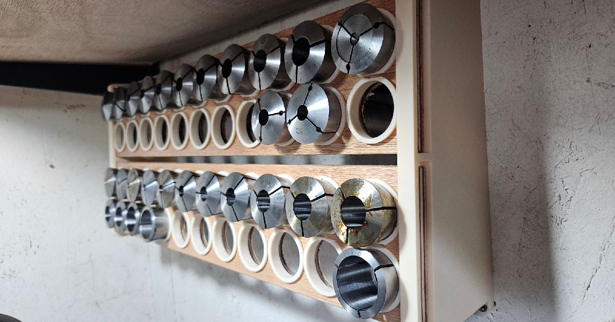 5C Collet Wall Rack (44 collets) by DR Man | Download free STL model ...