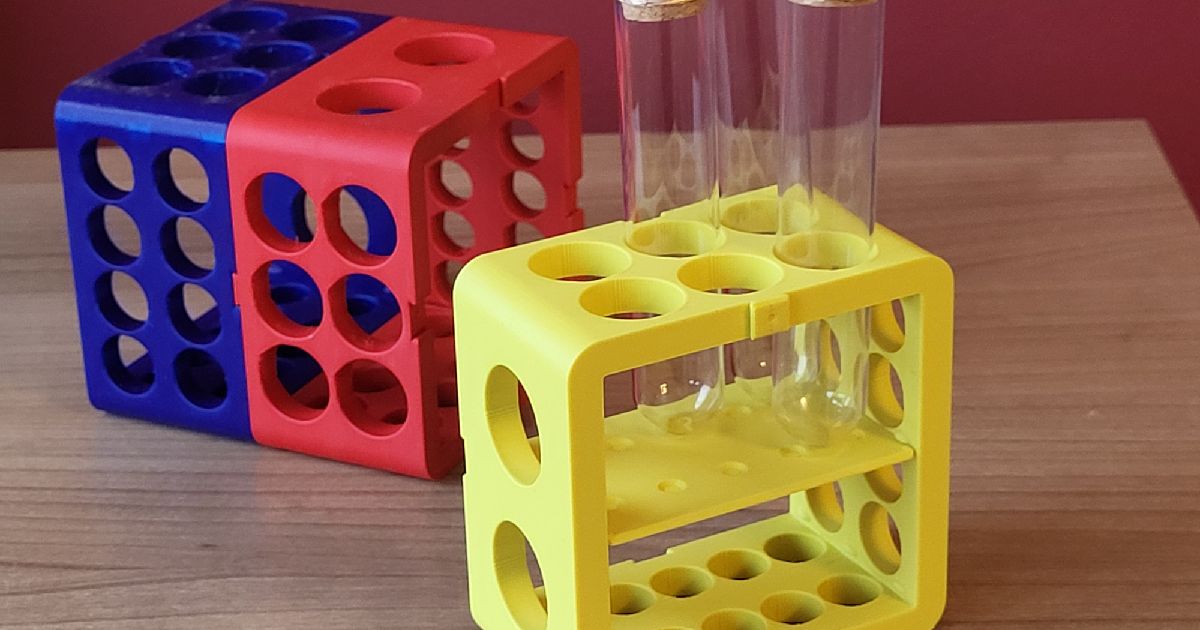 Modular Test Tube Rack (ISO 4142:2002) by jonnieZG | Download free STL ...