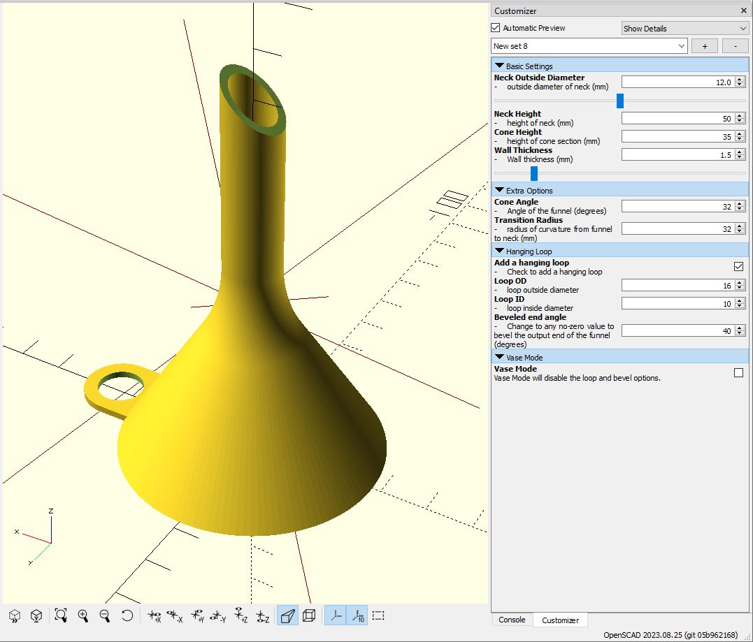 Smooth Parametric Funnel by CodeRifter | Download free STL model ...