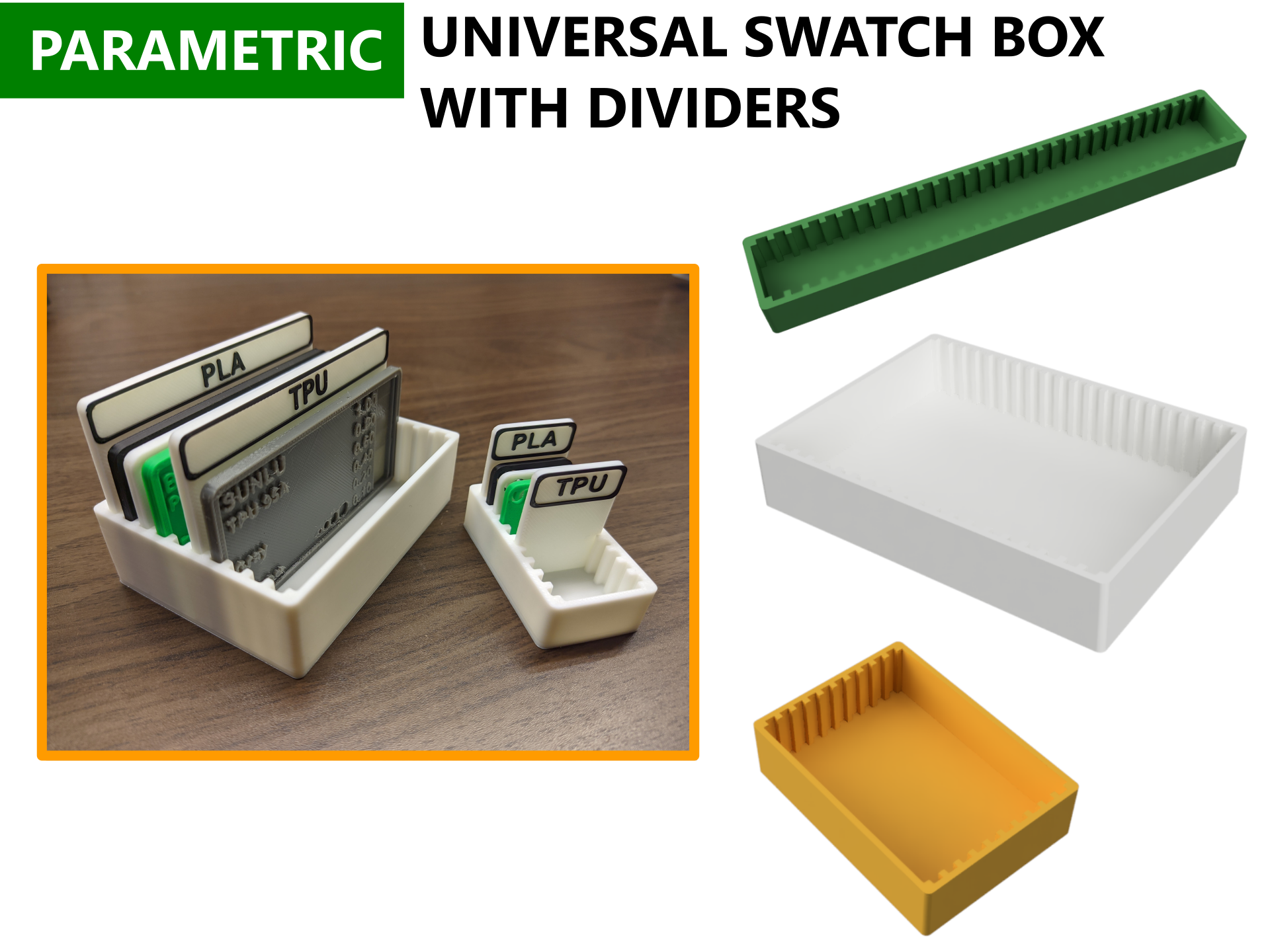 Universal Swatches/Samples Box With Dividers by 🏆 SnaKKo | Download ...
