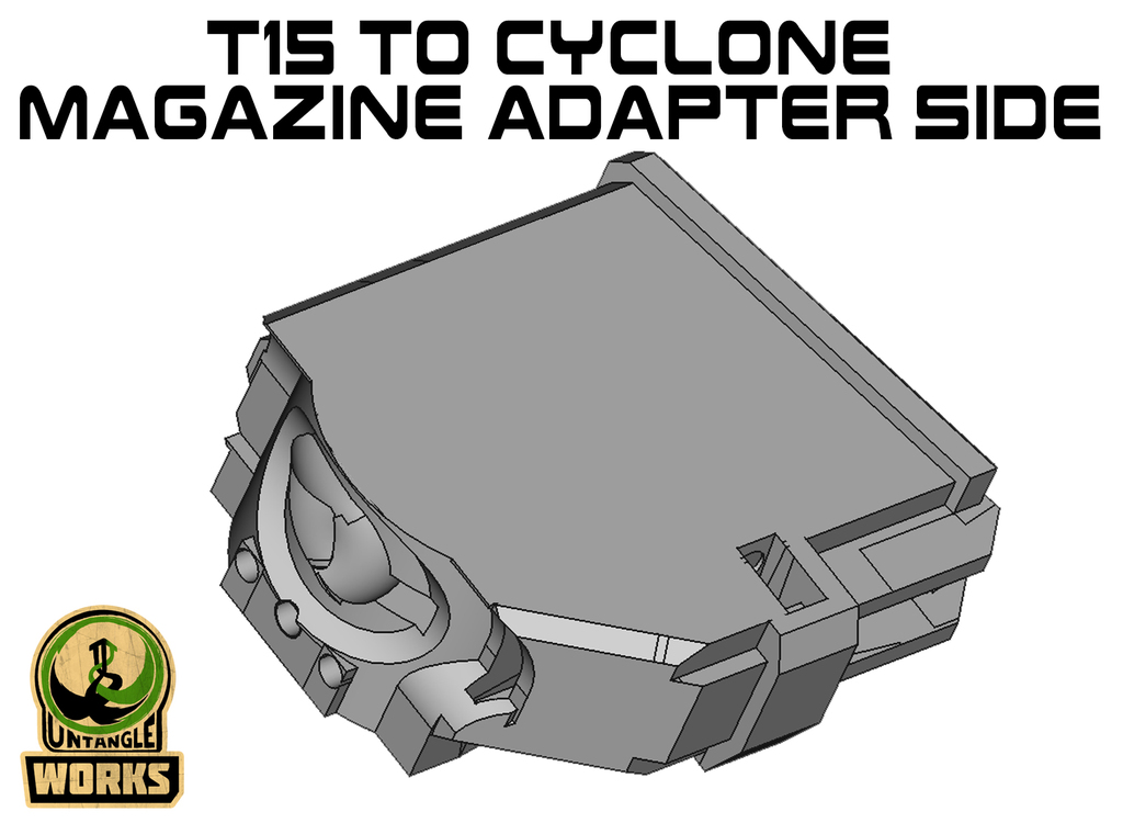 T15 cyclone Magazine Adapter side by UntangleWORKS | Download free STL ...