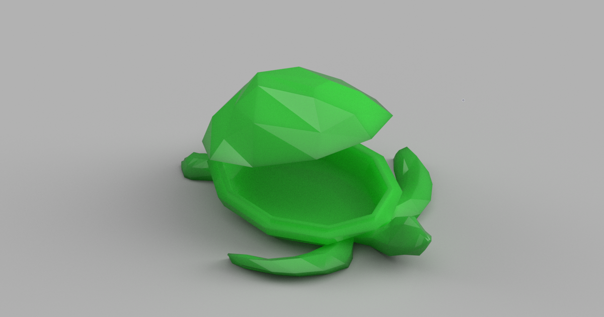 Low Poly Turtle With Compartment by Mako3D | Download free STL model ...