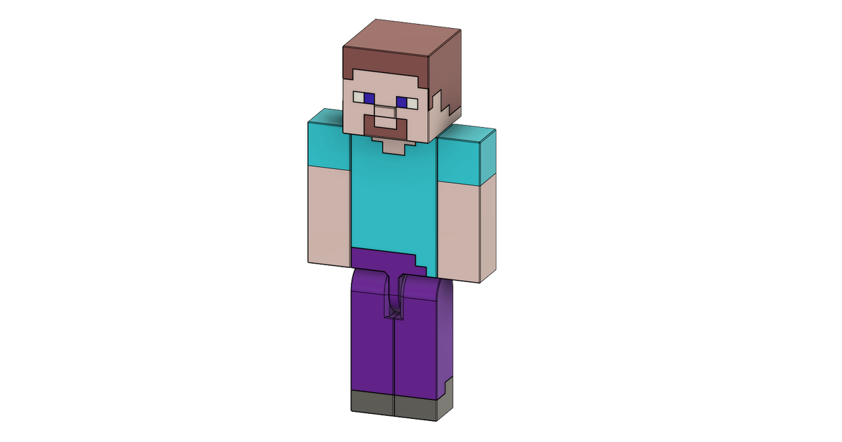 Minecraft Steve (Color Divided for Single Extruder) by kyle plansinis ...