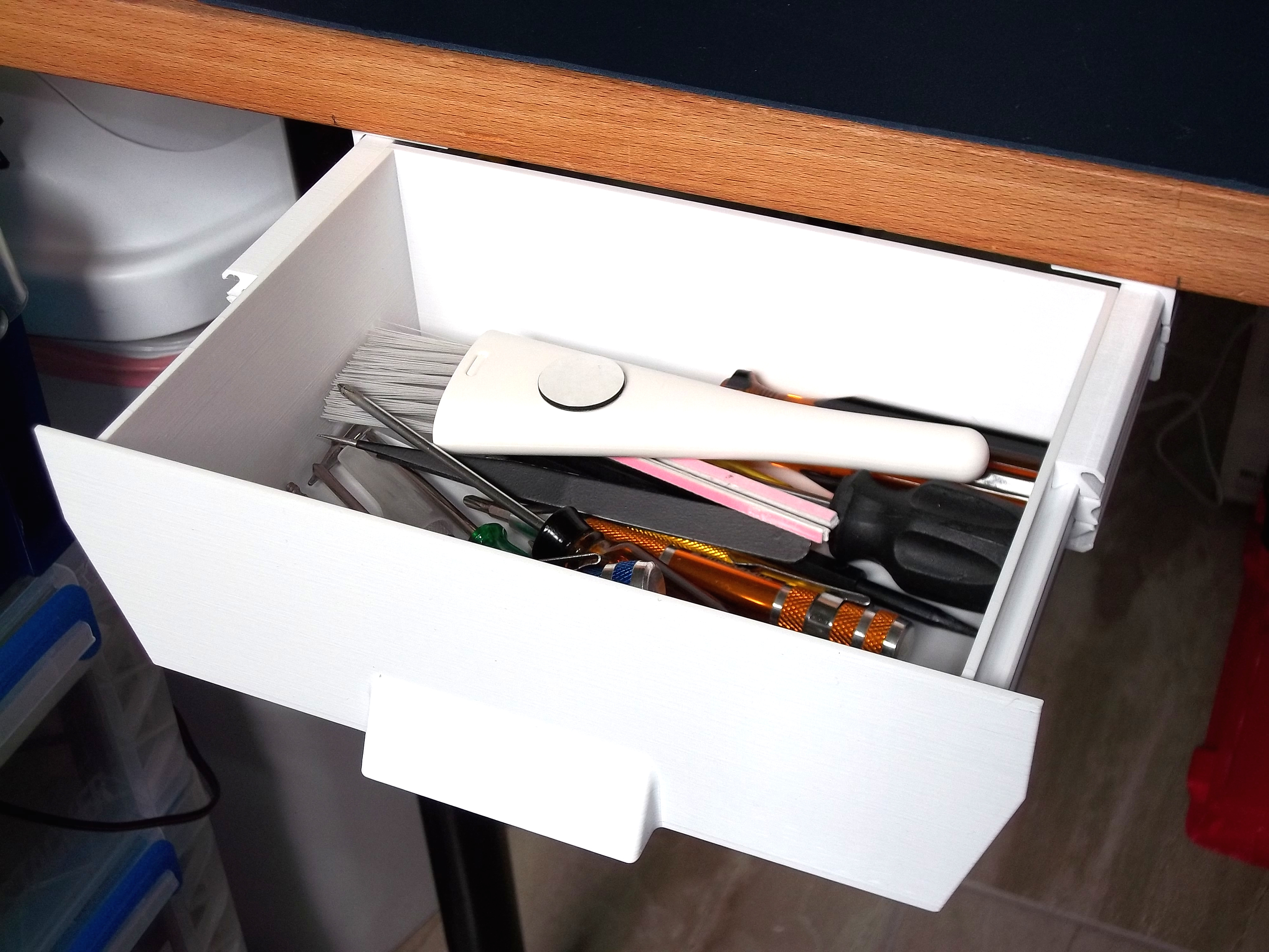 Remixed Outer Rails for Fully-Openable Under Desk Drawer bg PeterH by ...