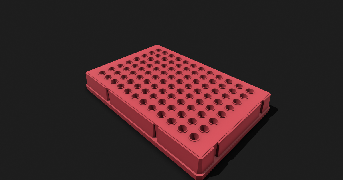 Compact Stackable 96-Tube Tray by smoura | Download free STL model ...